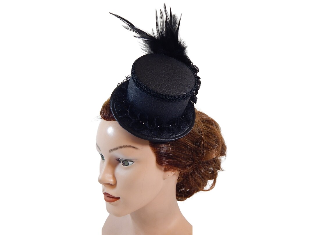 Mini Tophat, Goth Minihat, Victorian Dressing Hat, Derby Hat, Gothic ...