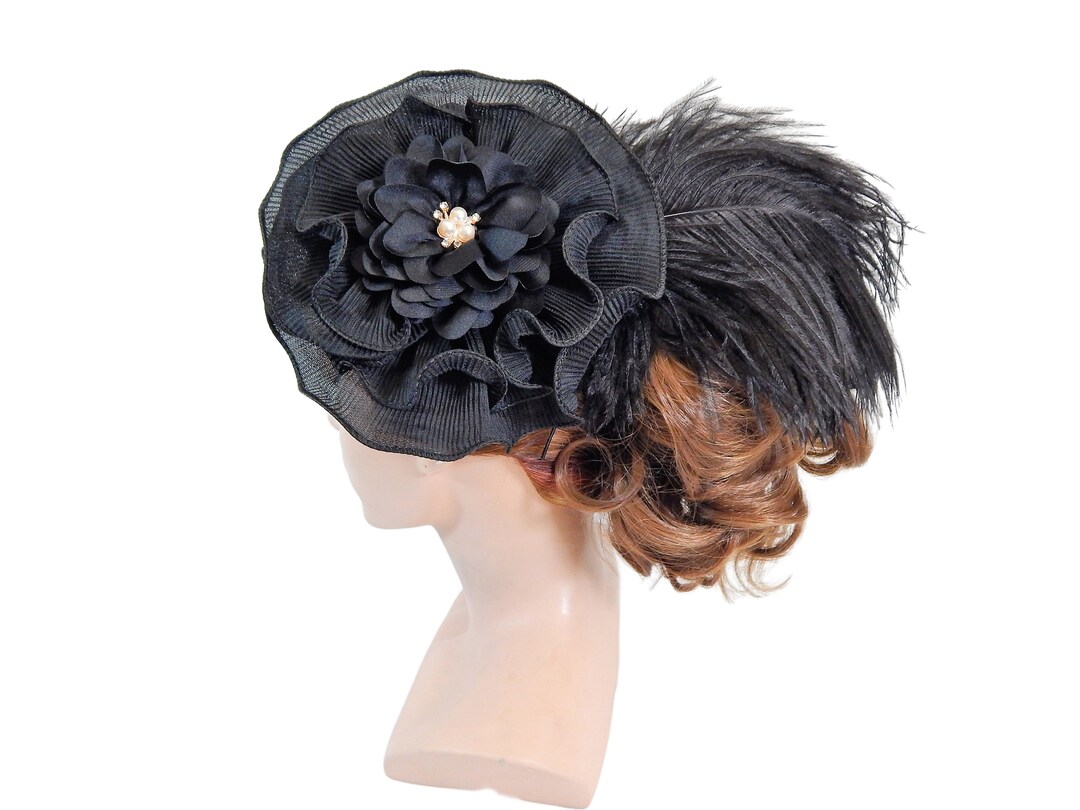 Goth Fascinator, Romantic Headpiece, Burlesque Headdress, Derby Hat ...