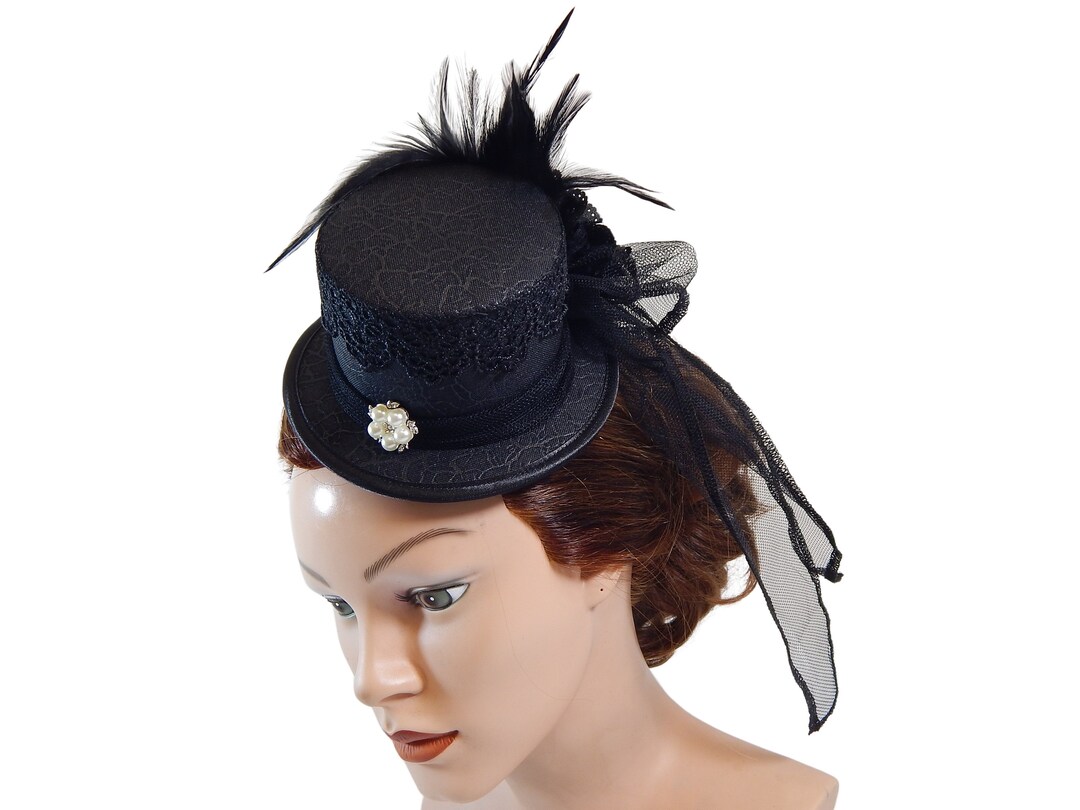 Mini Tophat, Goth Minihat, Victorian Dressing Hat, Derby Hat, Gothic ...