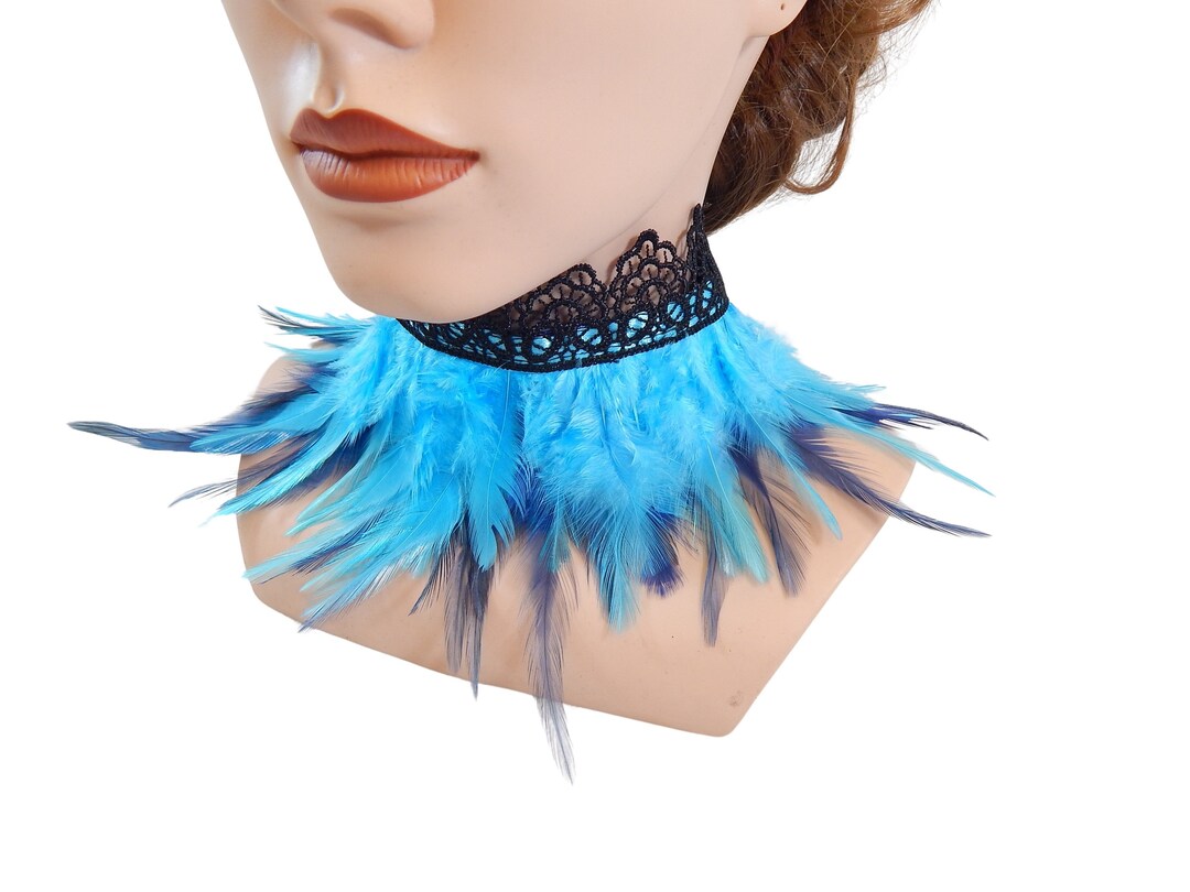 Feather Collar, Peacock Costume, Burlesque Choker, Costume Necklace ...