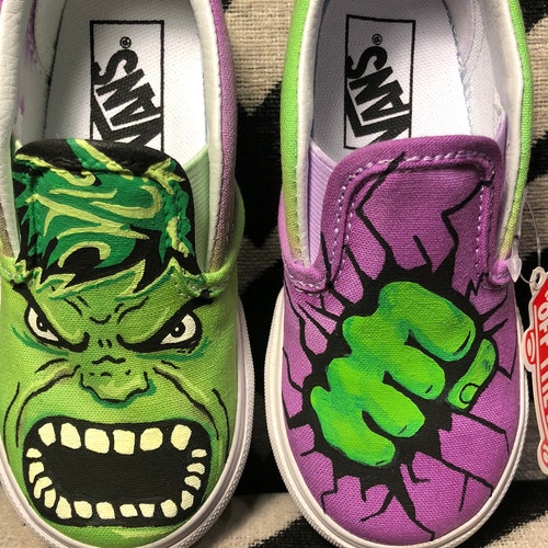 Custom Kids Hulk Hightop Vans - Etsy