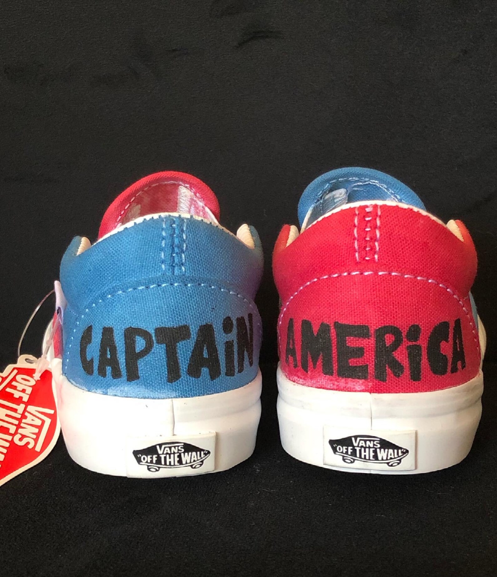Captain America Themed Painted Kids Vans - Etsy