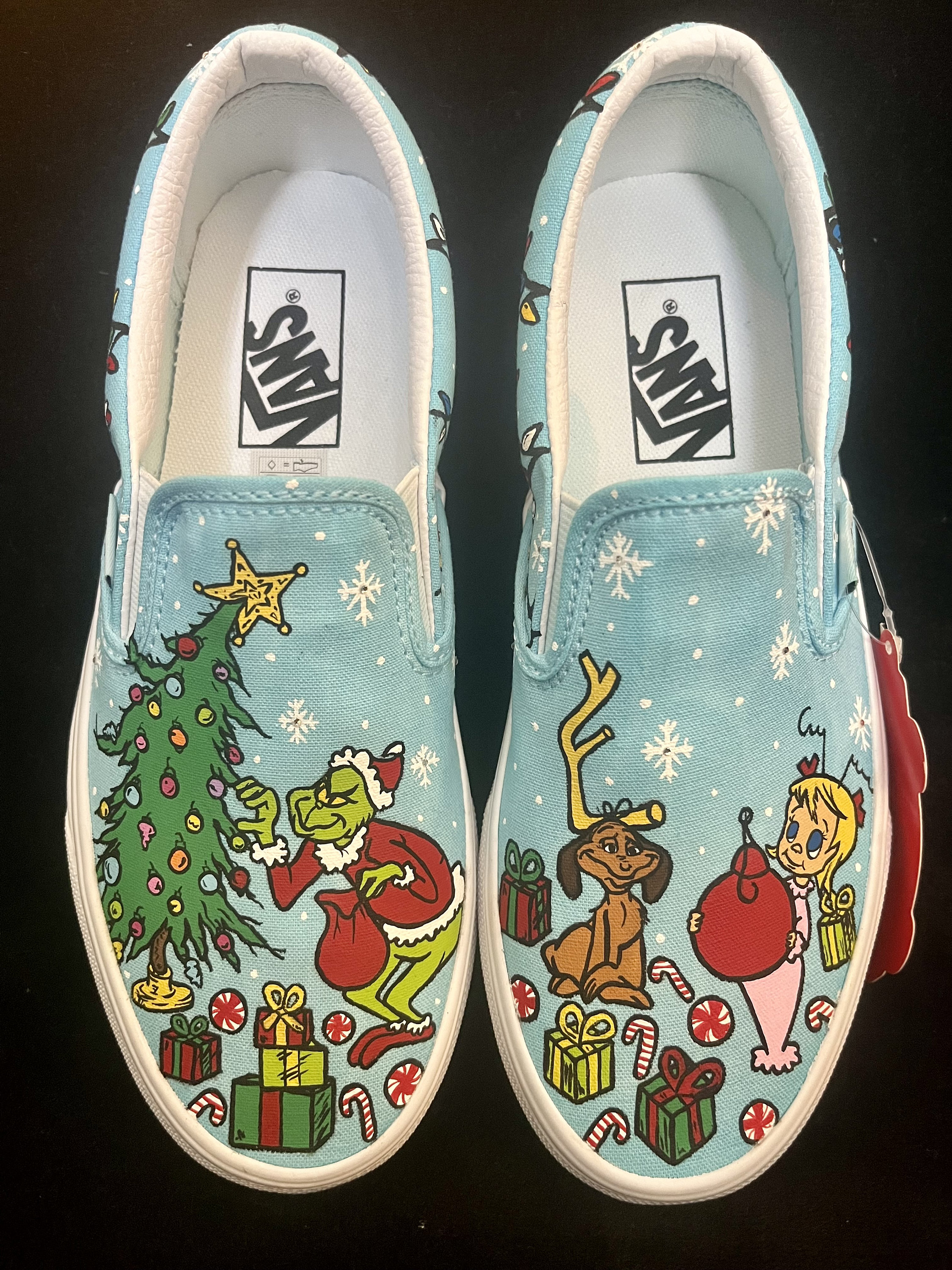 Grinch Themed Custom Vans - Etsy