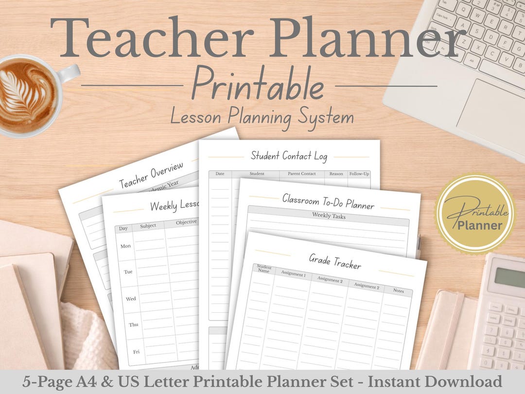 Teacher Planner Printable | Lesson Planner, Classroom Organizer, Weekly ...