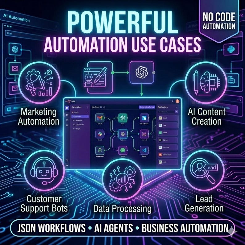 10,000+ N8n Automation Templates Bundle | AI Workflow JSON Files | No ...