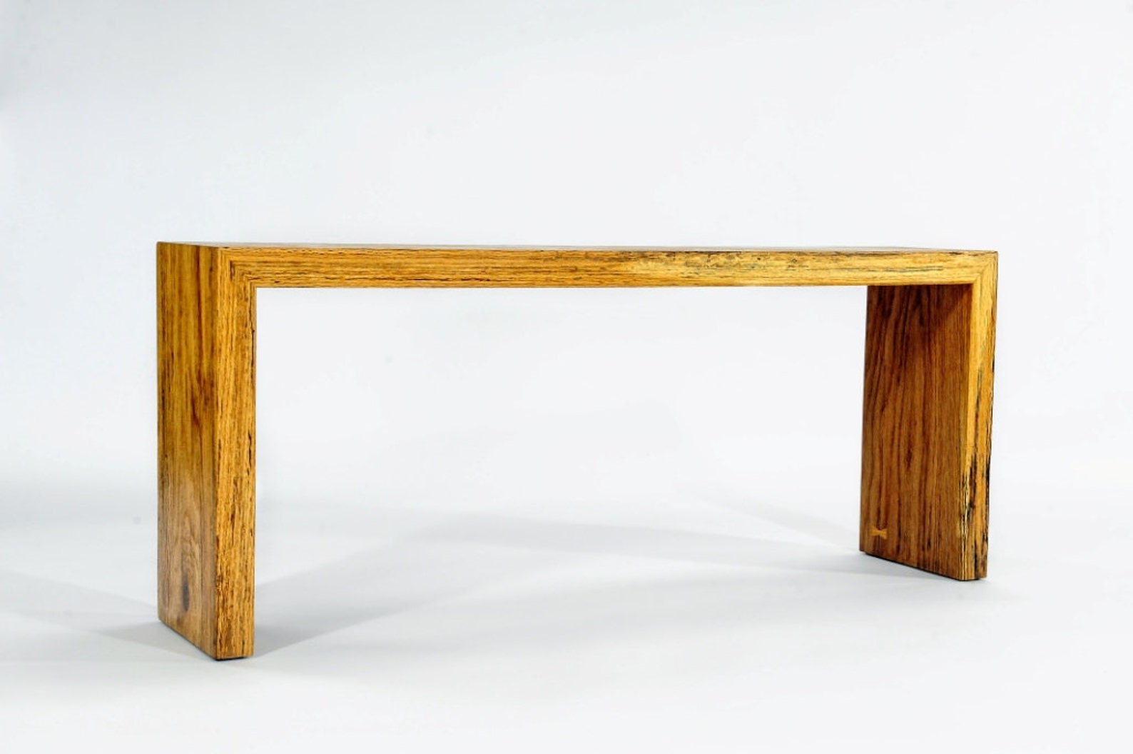Contemporary Waterfall Table, Oak Sofa Table, Live Edge Table, Wood End ...
