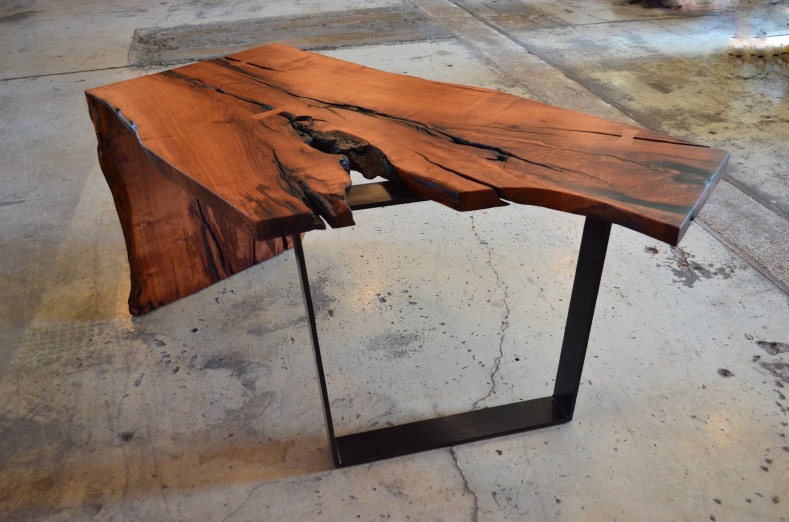 Live Edge Desk, Mesquite Wood Desk, Wood Slab Desk, Custom Wood Desk ...