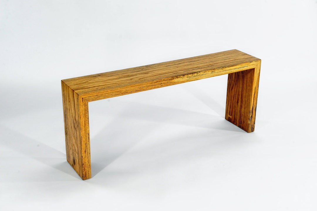 Contemporary Waterfall Table, Oak Sofa Table, Live Edge Table, Wood End ...