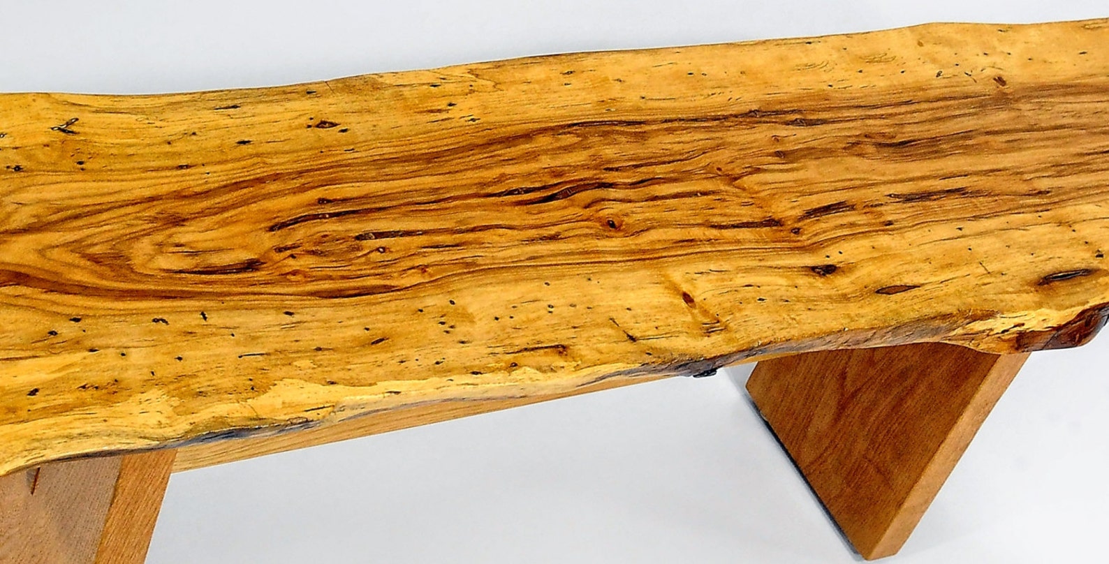 Live Edge Bench, Spalted Pecan Bench, Live Edge Wood Bench, Wood Slab ...