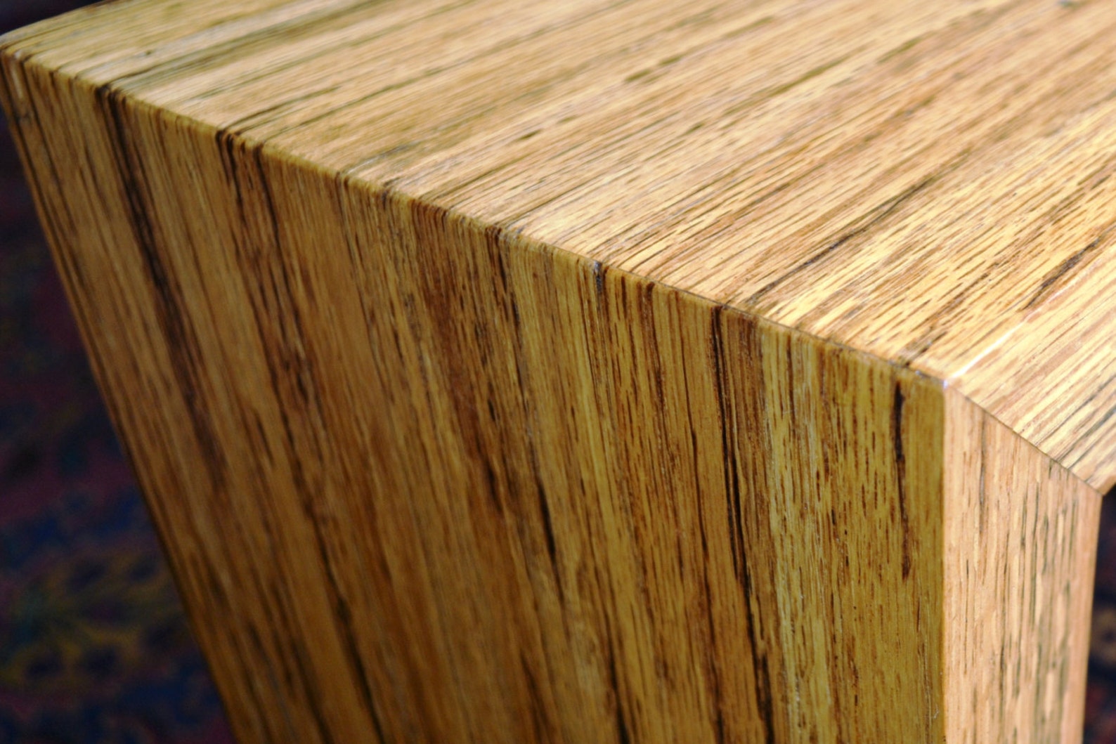 Contemporary Waterfall Table, Oak Sofa Table, Live Edge Table, Wood End ...