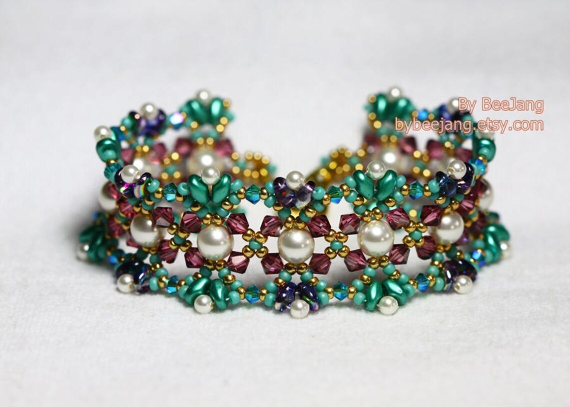 Beading Tutorial Odelia Bracelet Pattern PDF | Etsy