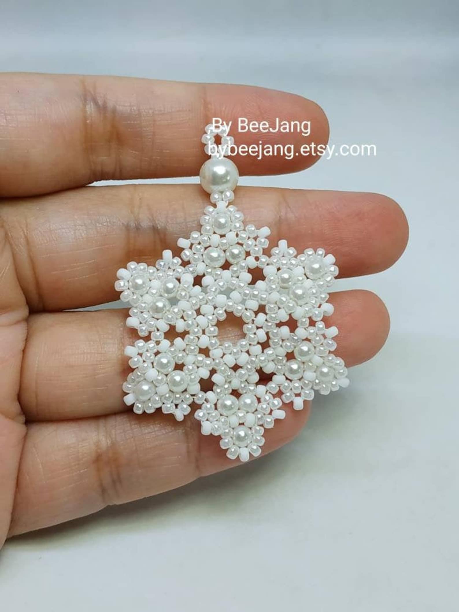 Pendant Tutorial, Snowflake, Beading Pattern, Christmas, PDF - Etsy