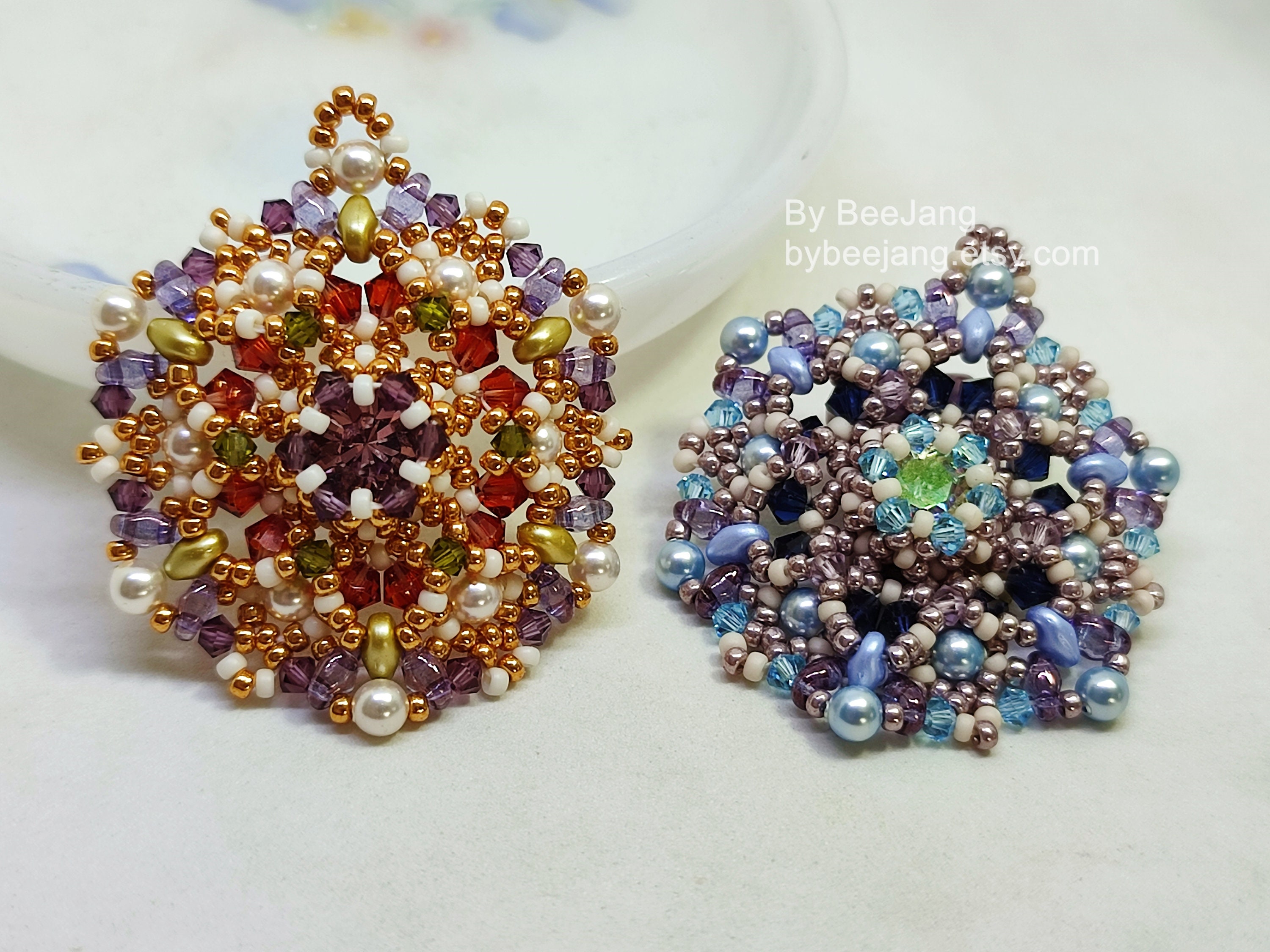 Penndant Pattern, Ophelia, Beading Tutorials, Digital Download, PDF - Etsy