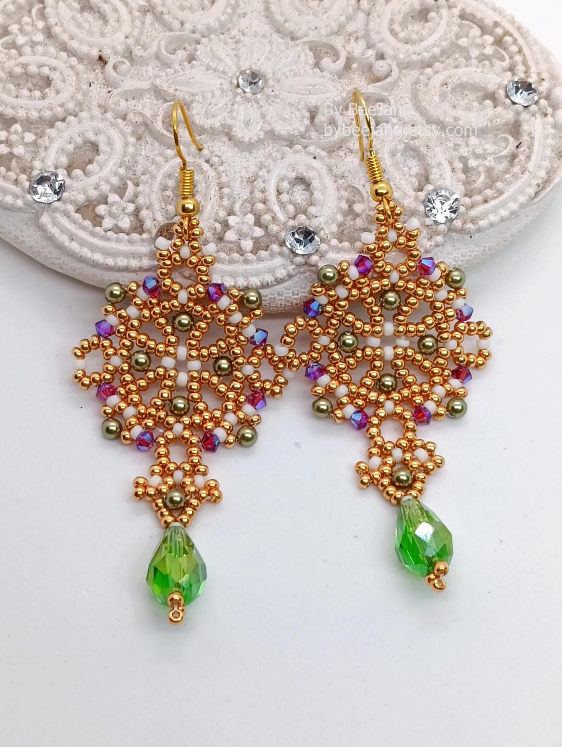 Warada Earrings Beading Pattern: Snowflake Tutorial (digital Download ...