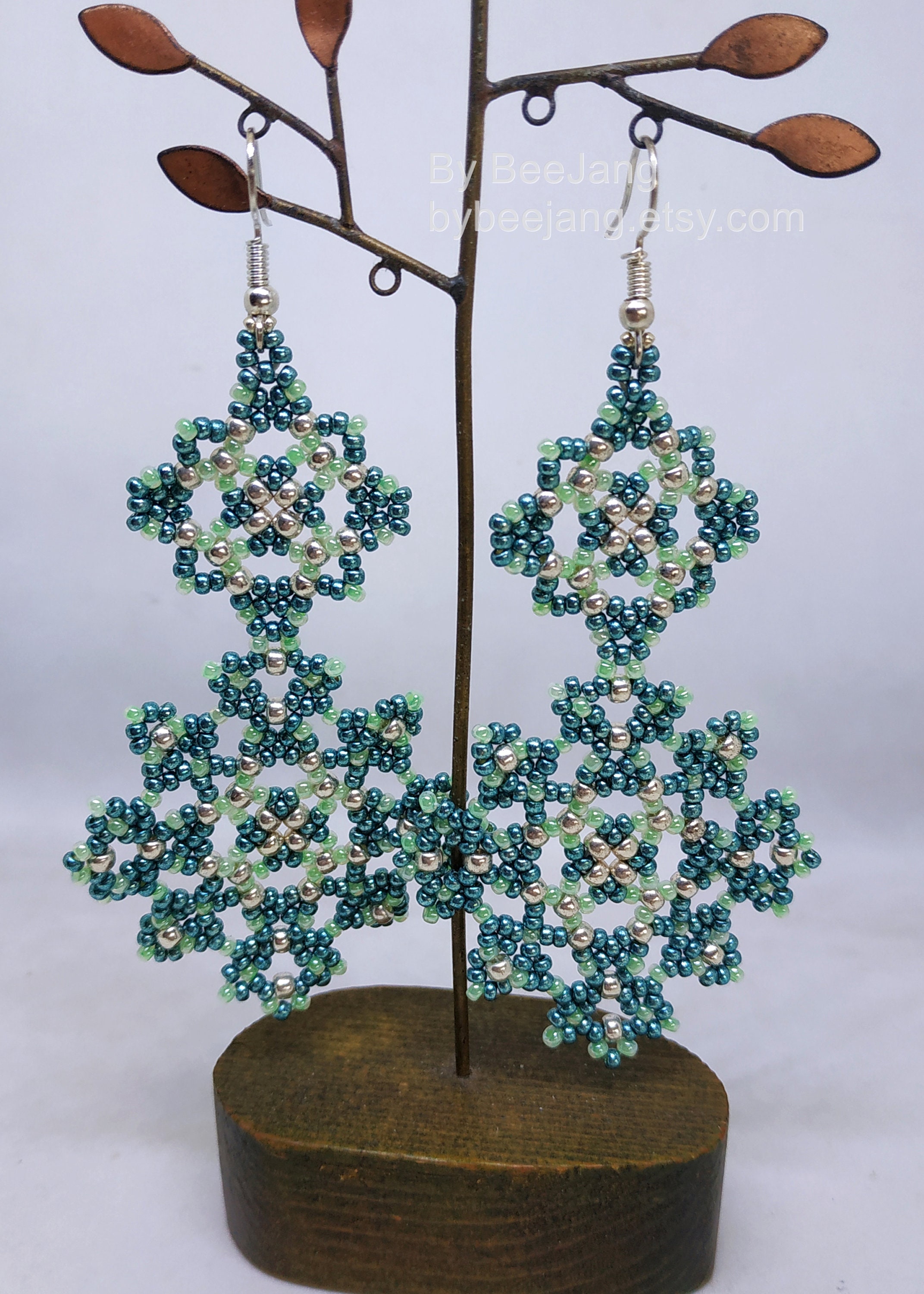 Beading Patterns Melia Earrings Beading Tutorials PDF | Etsy