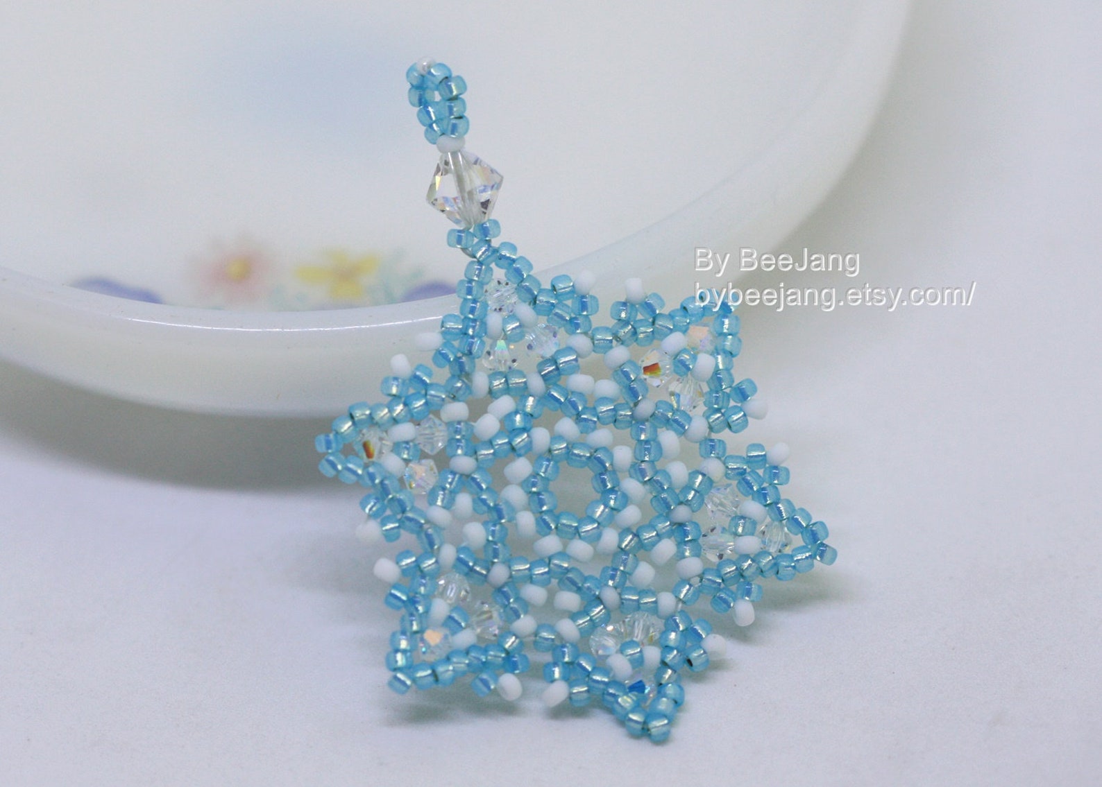 Pendant Tutorial Snowflake Beading Pattern Christmas PDF - Etsy