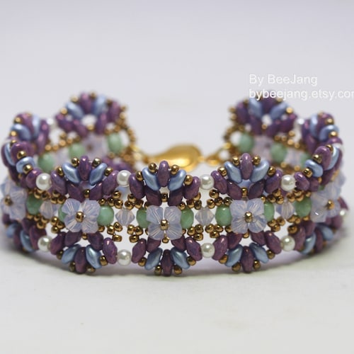 Beading Tutorials Iris Bracelet Digital Download PDF - Etsy