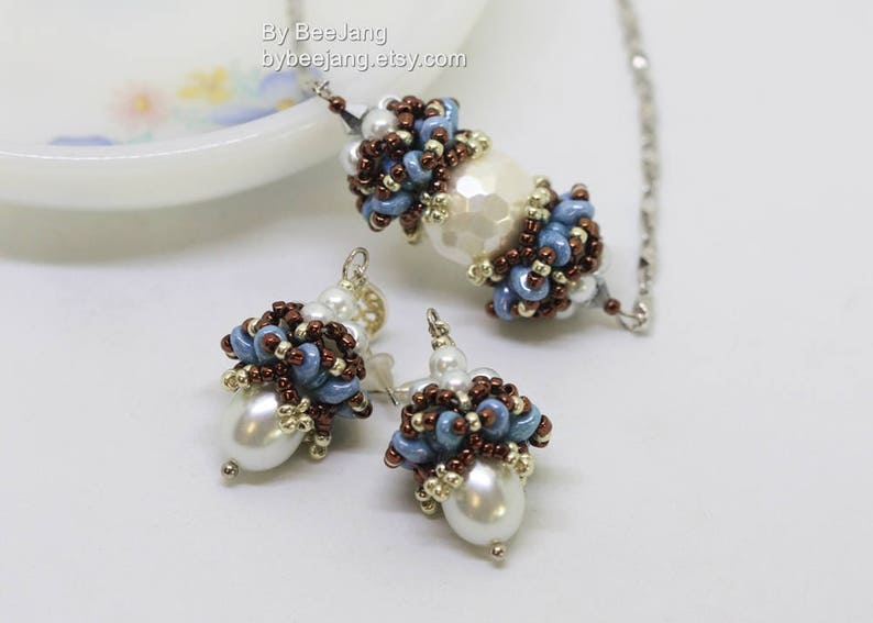 Beading Tutorials, Alina, Beaded Cap, Earrings Tutorials, PDF - Etsy