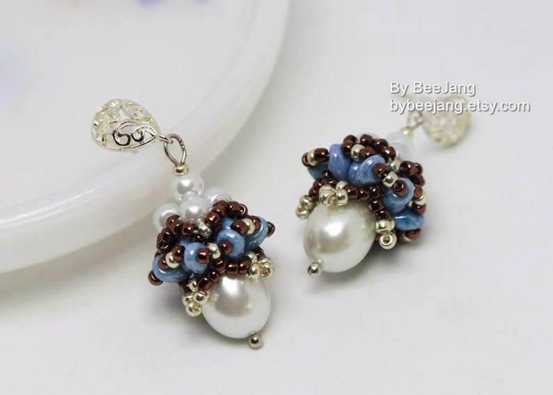 Beading Tutorials Alina Beaded Cap Earrings Tutorials PDF - Etsy