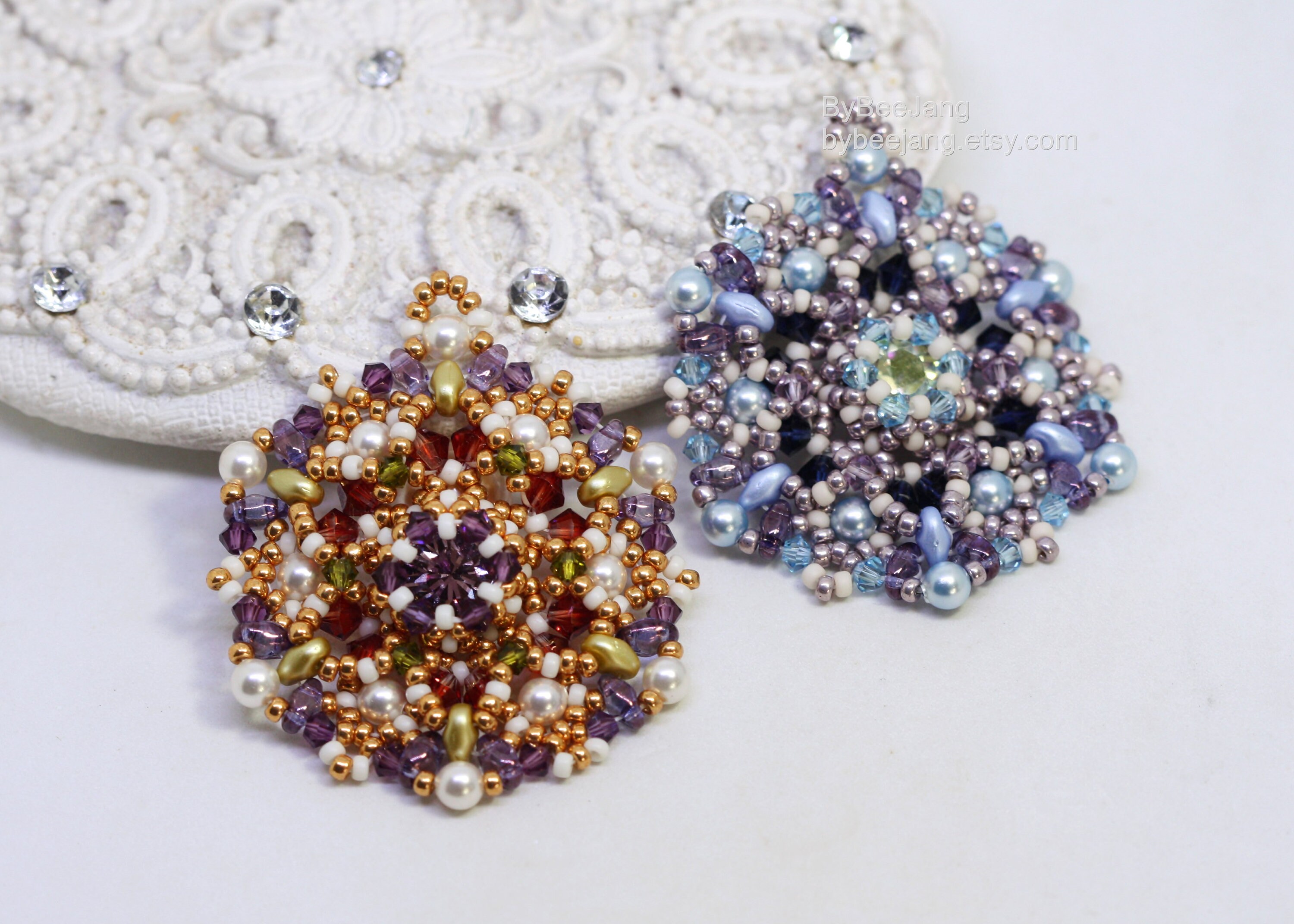 Penndant Pattern, Ophelia, Beading Tutorials, Digital Download, PDF - Etsy