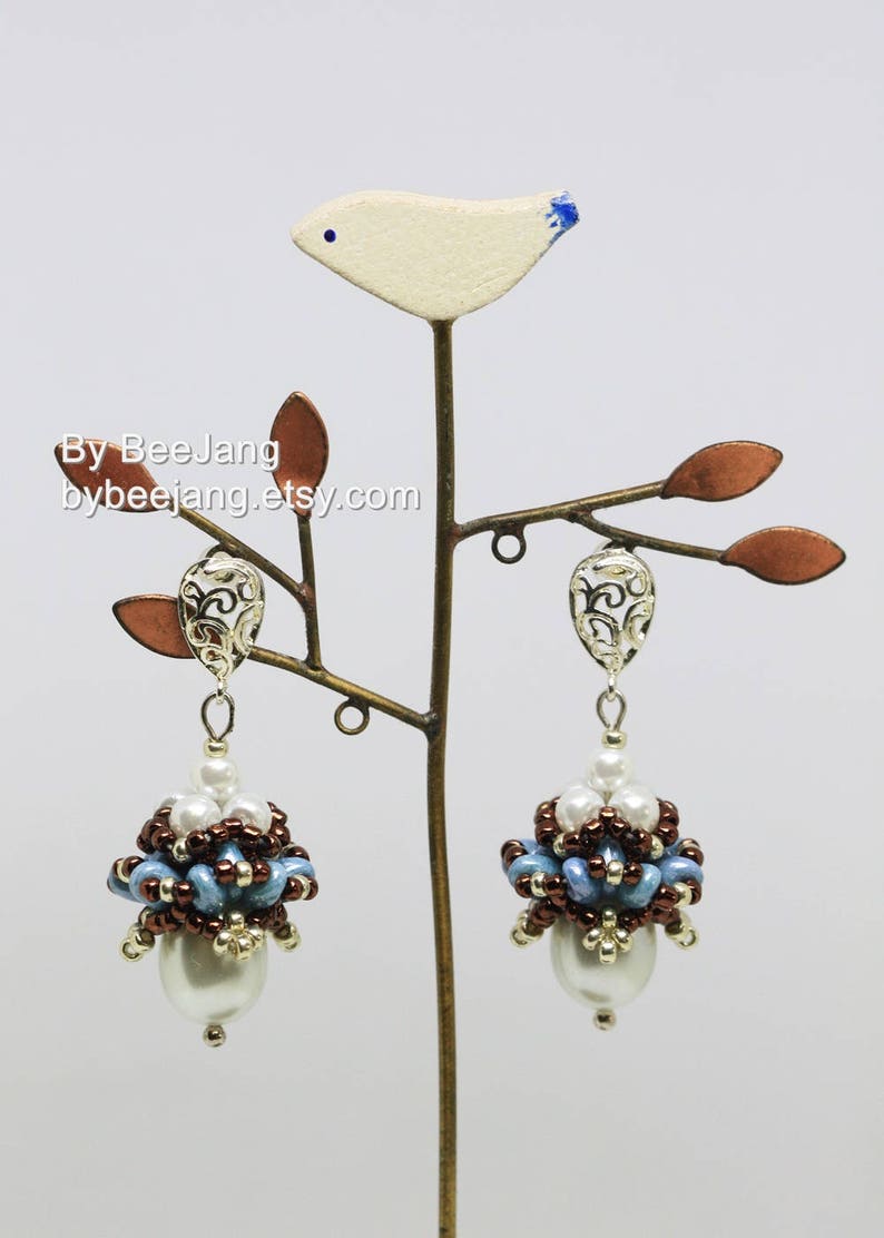 Beading Tutorials, Alina, Beaded Cap, Earrings Tutorials, PDF - Etsy