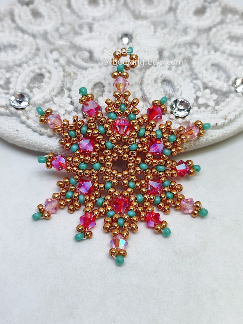 Snowflake Tutorial, Khione, Pendant Tutorial, Beading Pattern ...