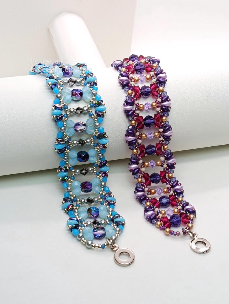 Pearl & Crystal Bracelet Beading Tutorial: Radhika Pattern (digital ...