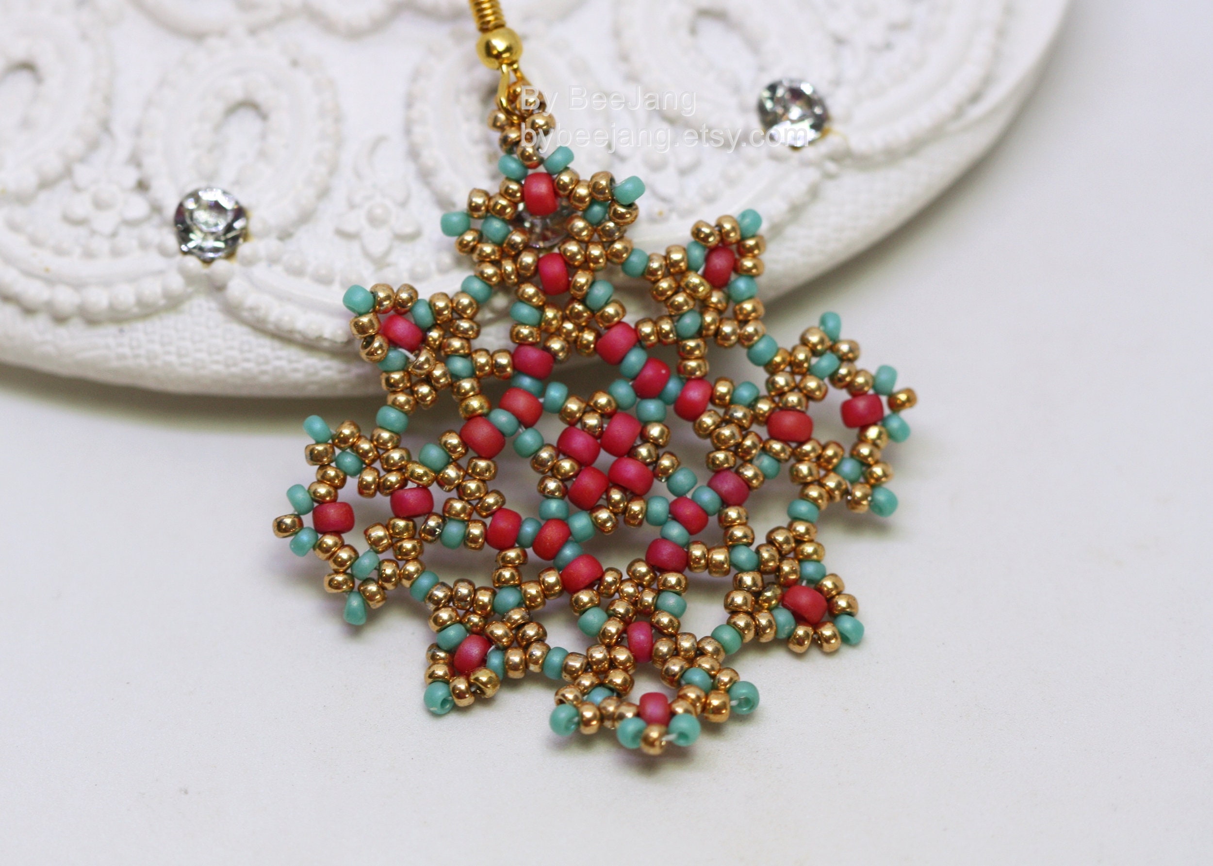 Beading Patterns Melia Earrings Beading Tutorials PDF - Etsy