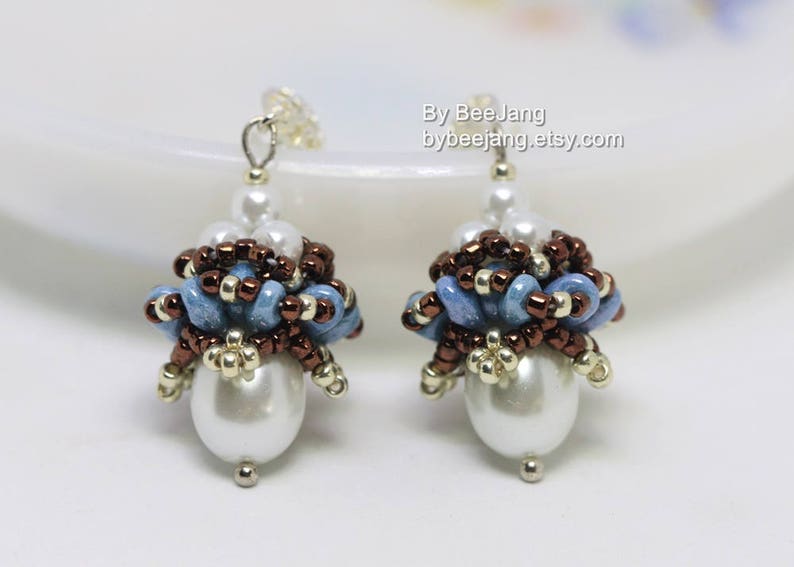 Beading Tutorials, Alina, Beaded Cap, Earrings Tutorials, PDF - Etsy