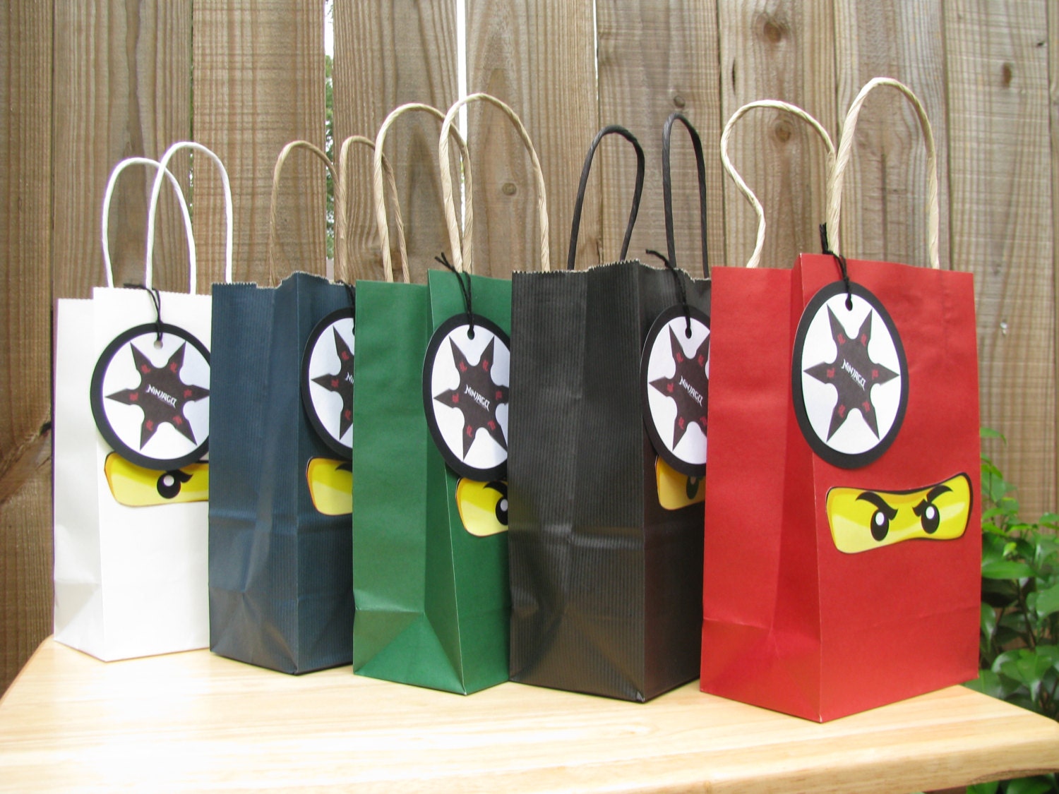 Set of 5 Ninja Favor Bags - Etsy