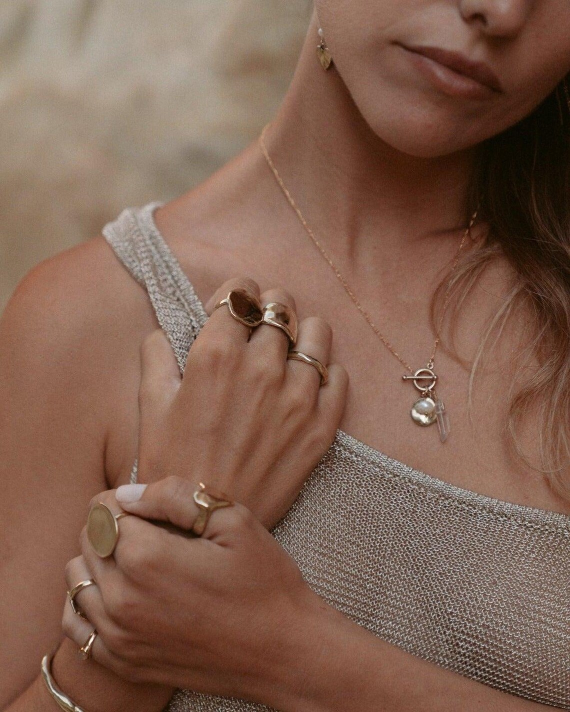 Selene Gold Charm Necklace by Dea Dia - Multi Charm Gold Filled ...