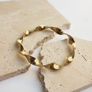 Thick Twisted Bangle by Dea Dia - Gold Twisted Bangle Bracelet - Thick Stacking Cuff - Etsy