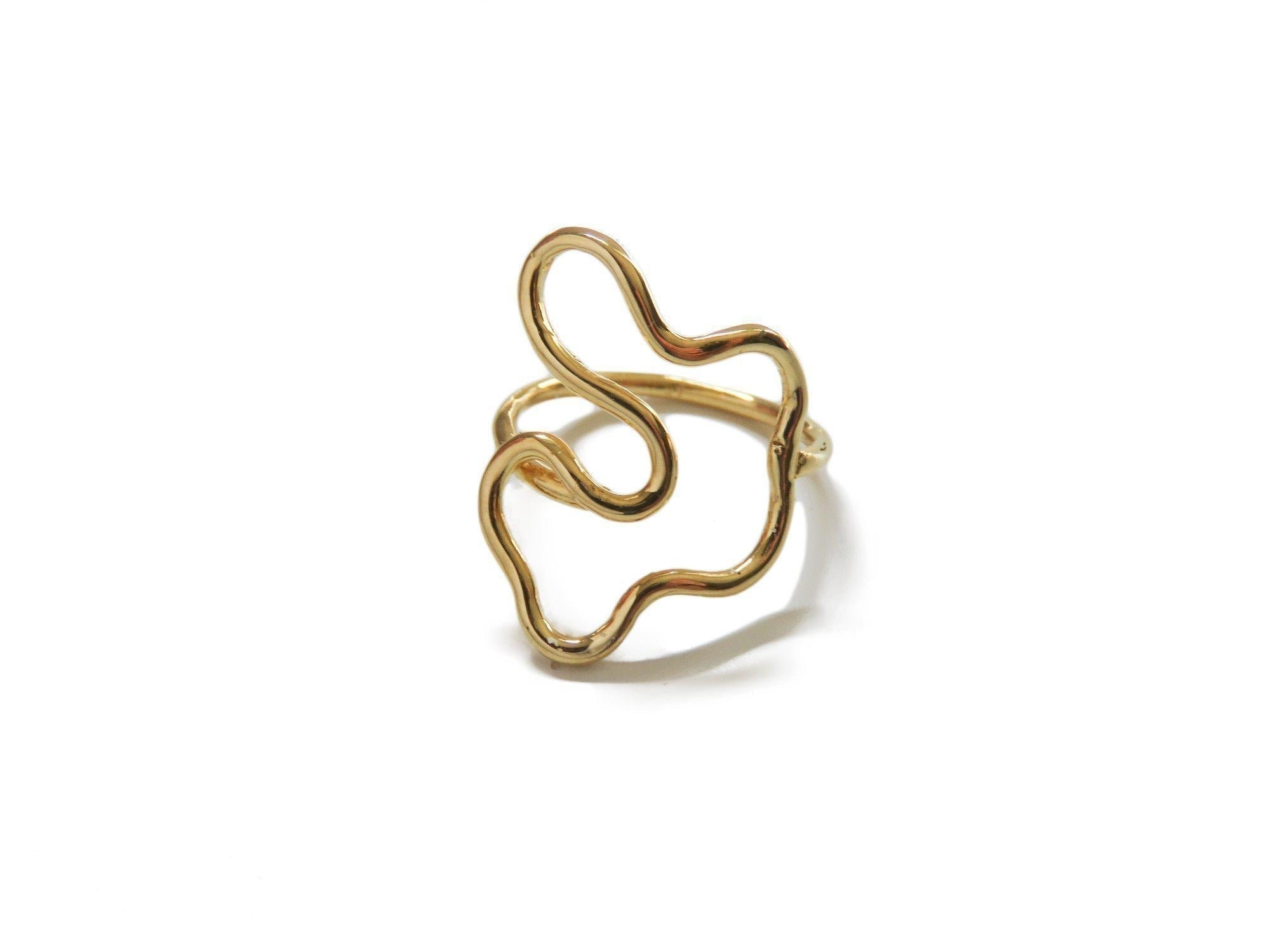 14k Gold Puddle Ring - Etsy