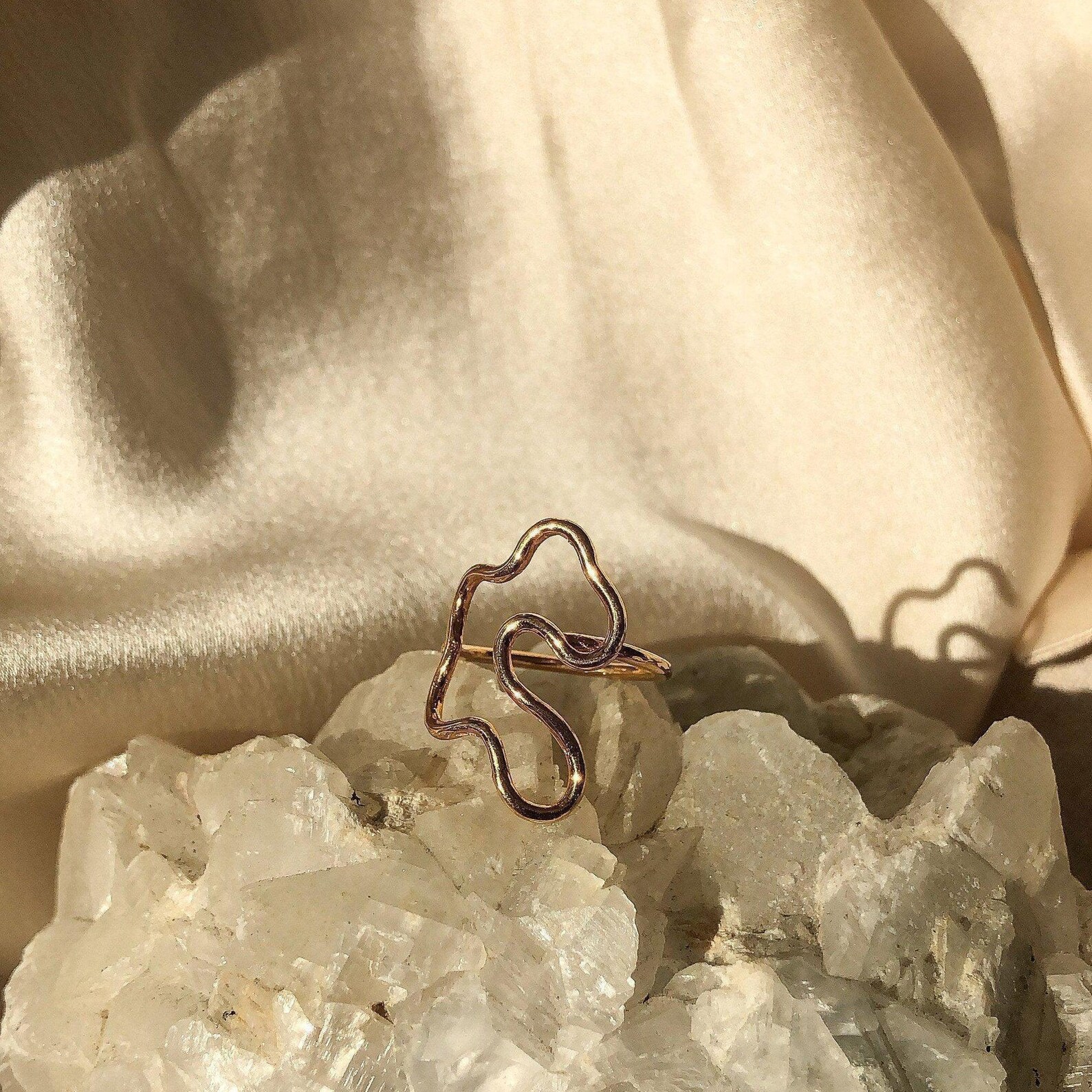 Puddle Ring by Dea Dia Gold Abstract Modernist Ring Flowing and Minimal ...