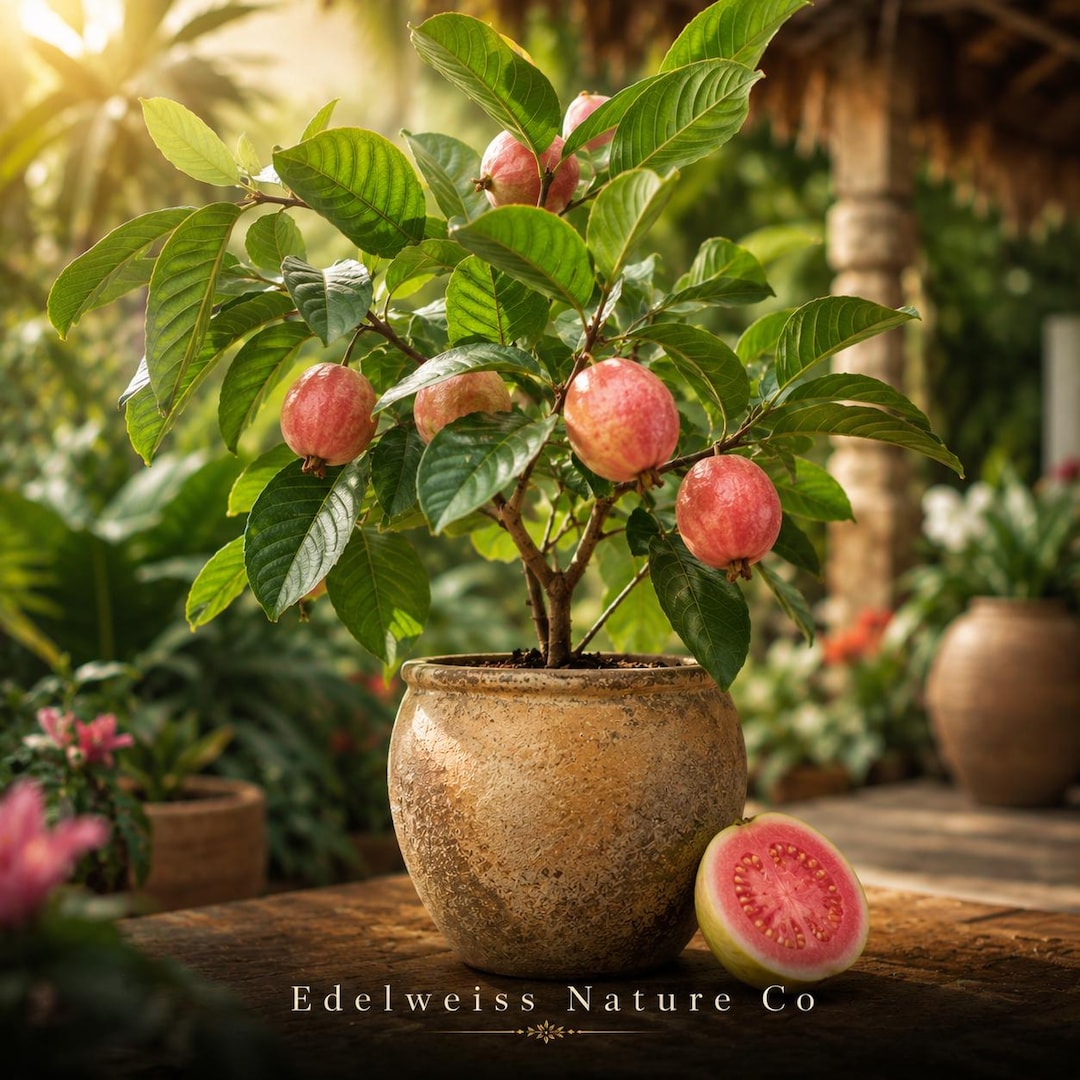 Barbie Pink Guava Starter Plant | Psidium Guajava Live Fruit Plant ...