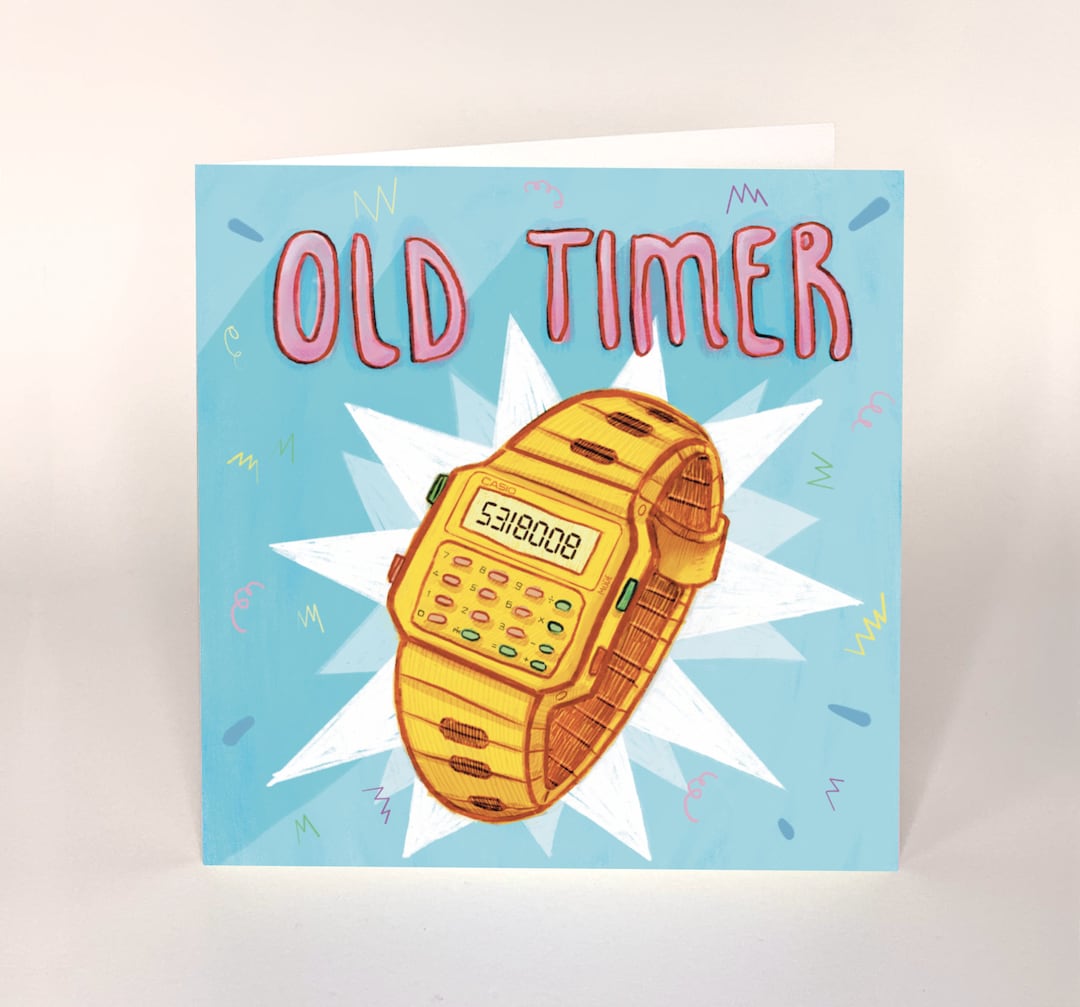 Old Timer Casio Watch Birthday Card | Retro Vintage Fashion Digital ...