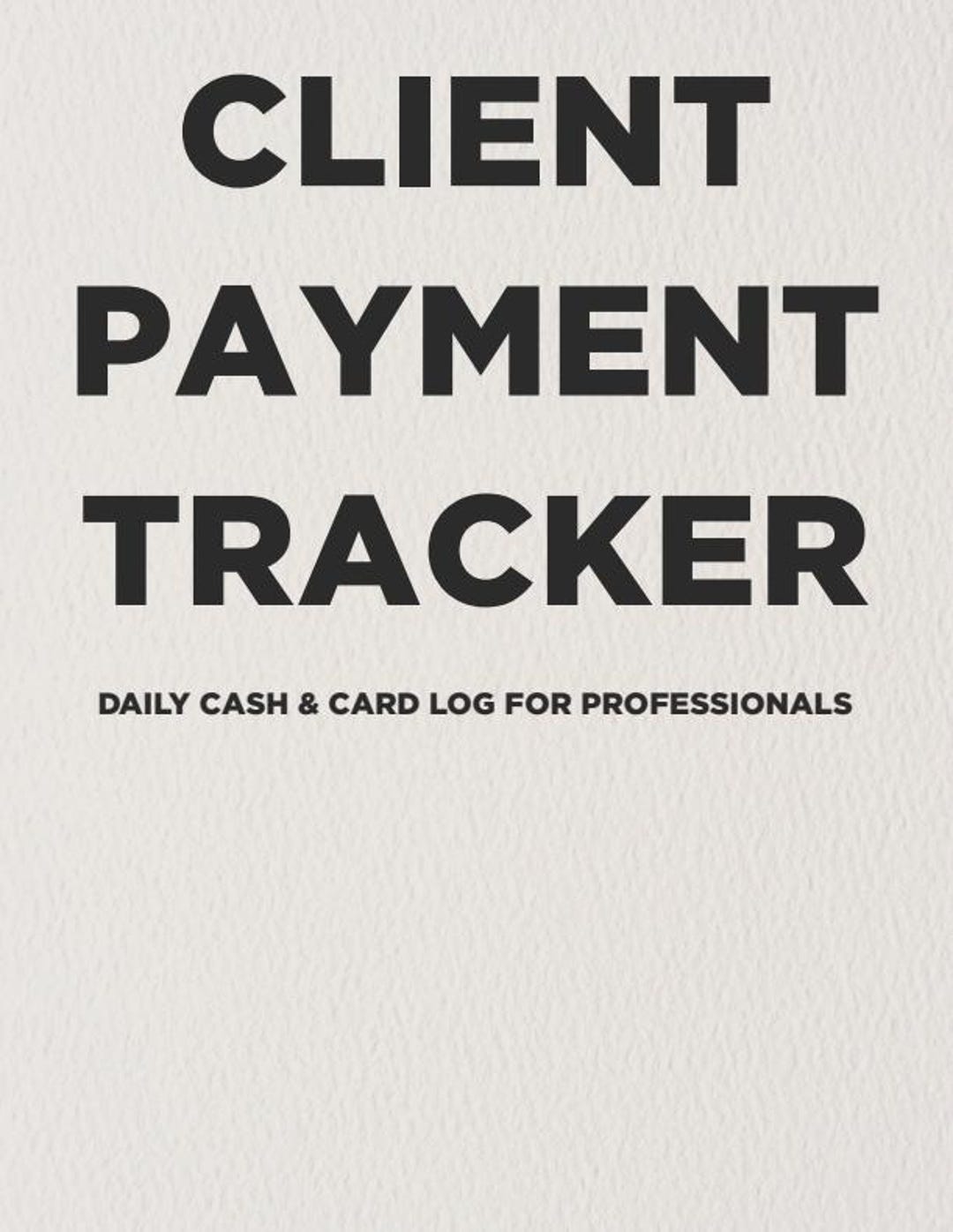 Client Payment Tracker Printable PDF - Daily Cash & Card Log With ...