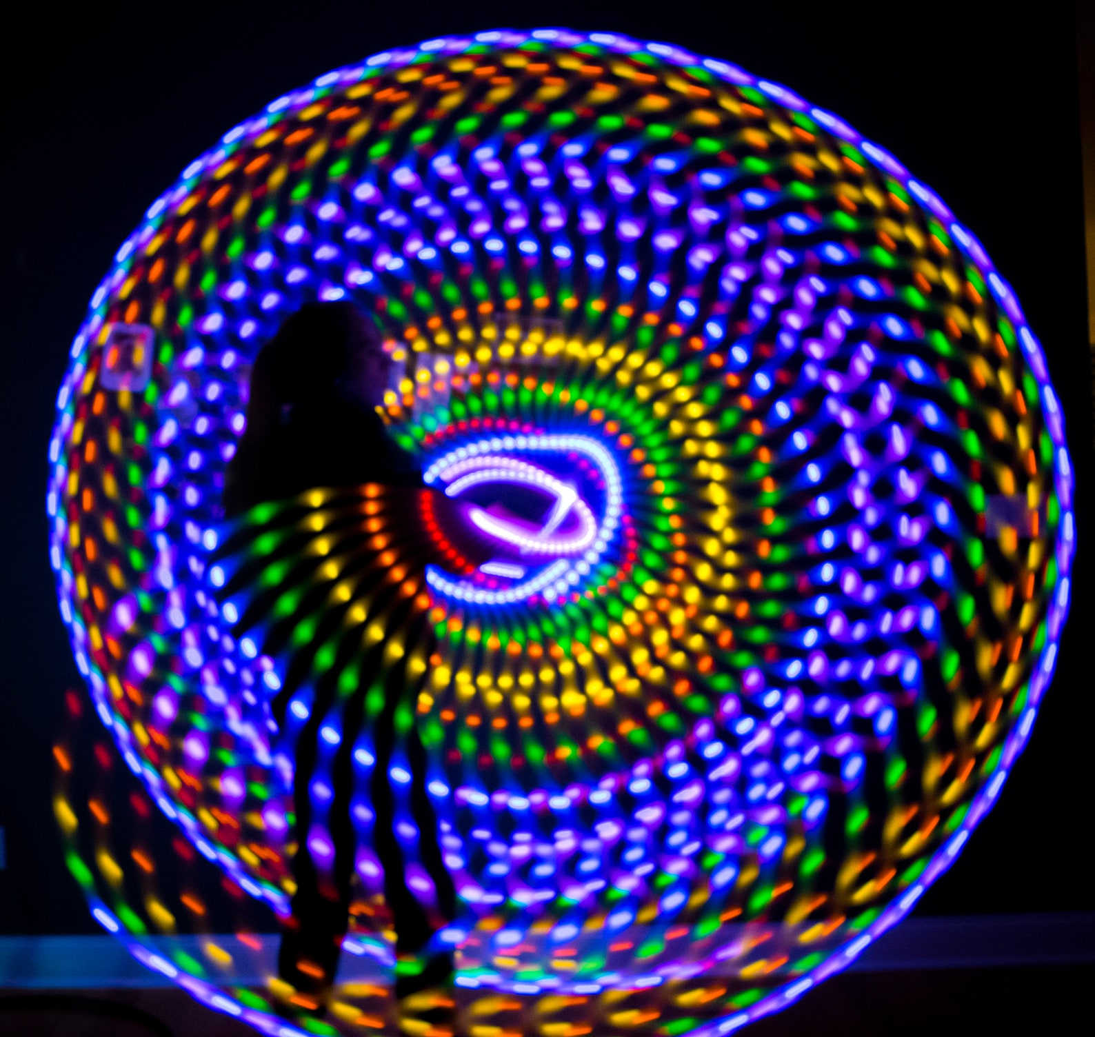 Led Light Up Hula Hoop Strobing Rainbow Bright Etsy