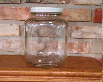 Ribbed glass jar | Etsy