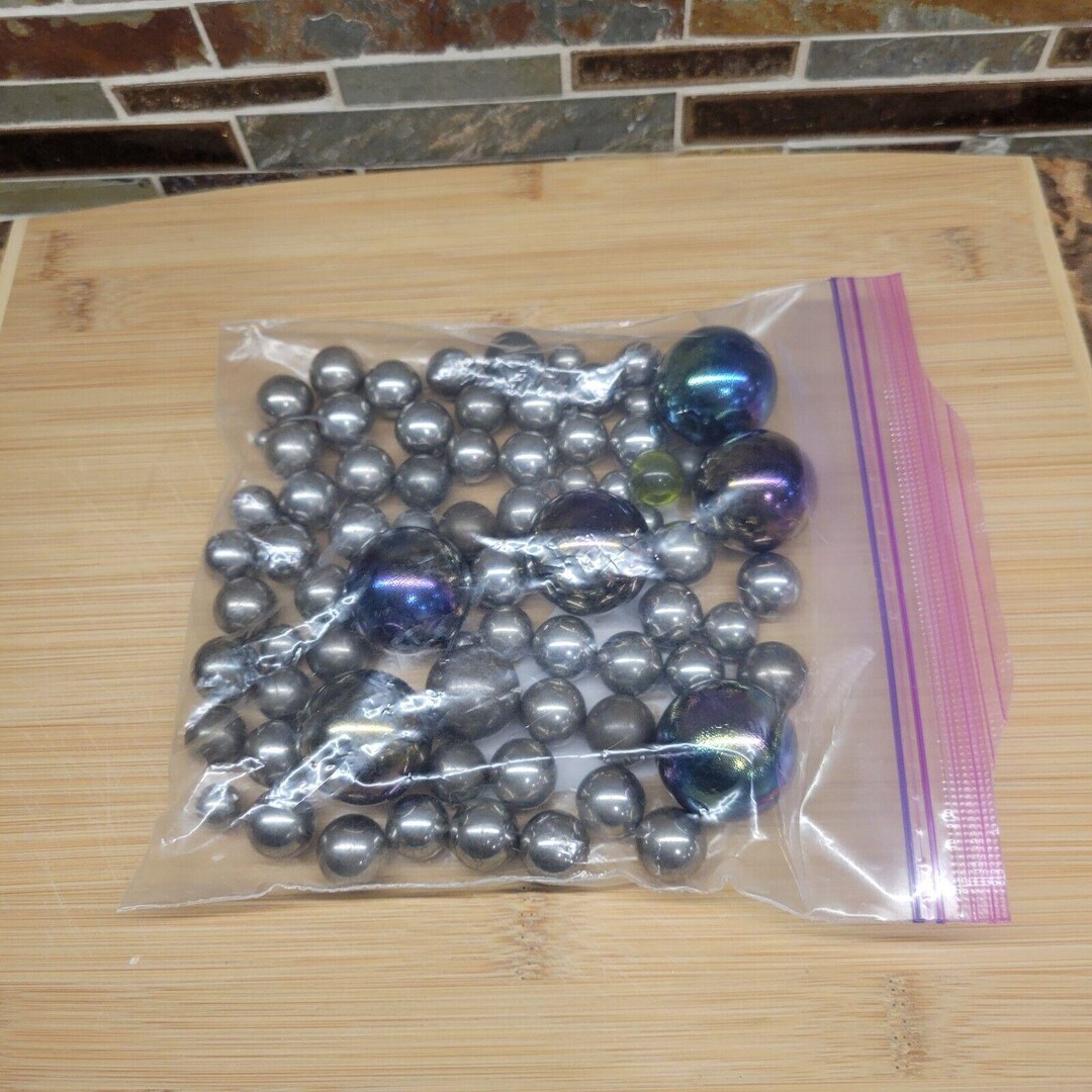 Assorted Lot Vintage Ball Bearing or Steelie Marbles & Shooters 3 Lbs ...