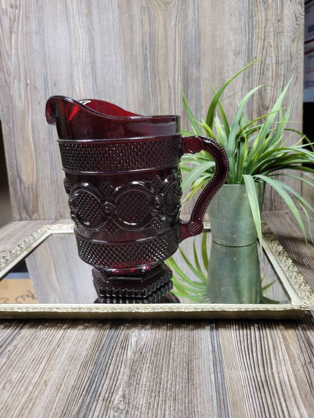 Vintage Avon Cape Cod Water Pitcher, Large Ruby Red 46 Oz - Etsy