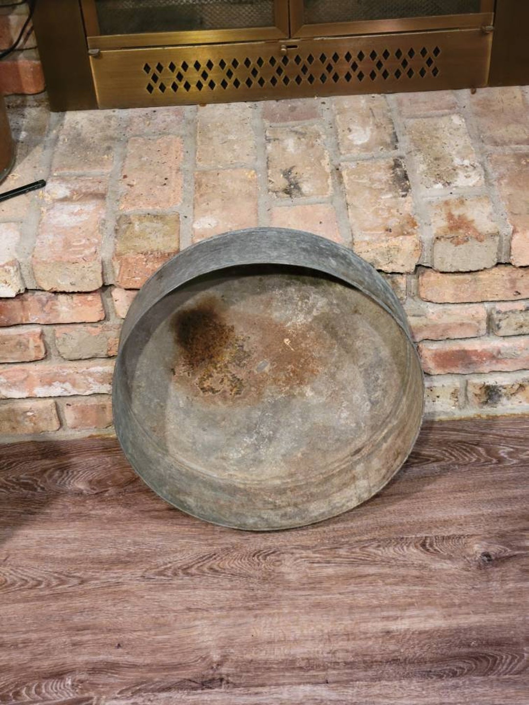 Vintage Round Galvanized Oil Pan Farmhouse Primitive, Rusty Porch - Etsy