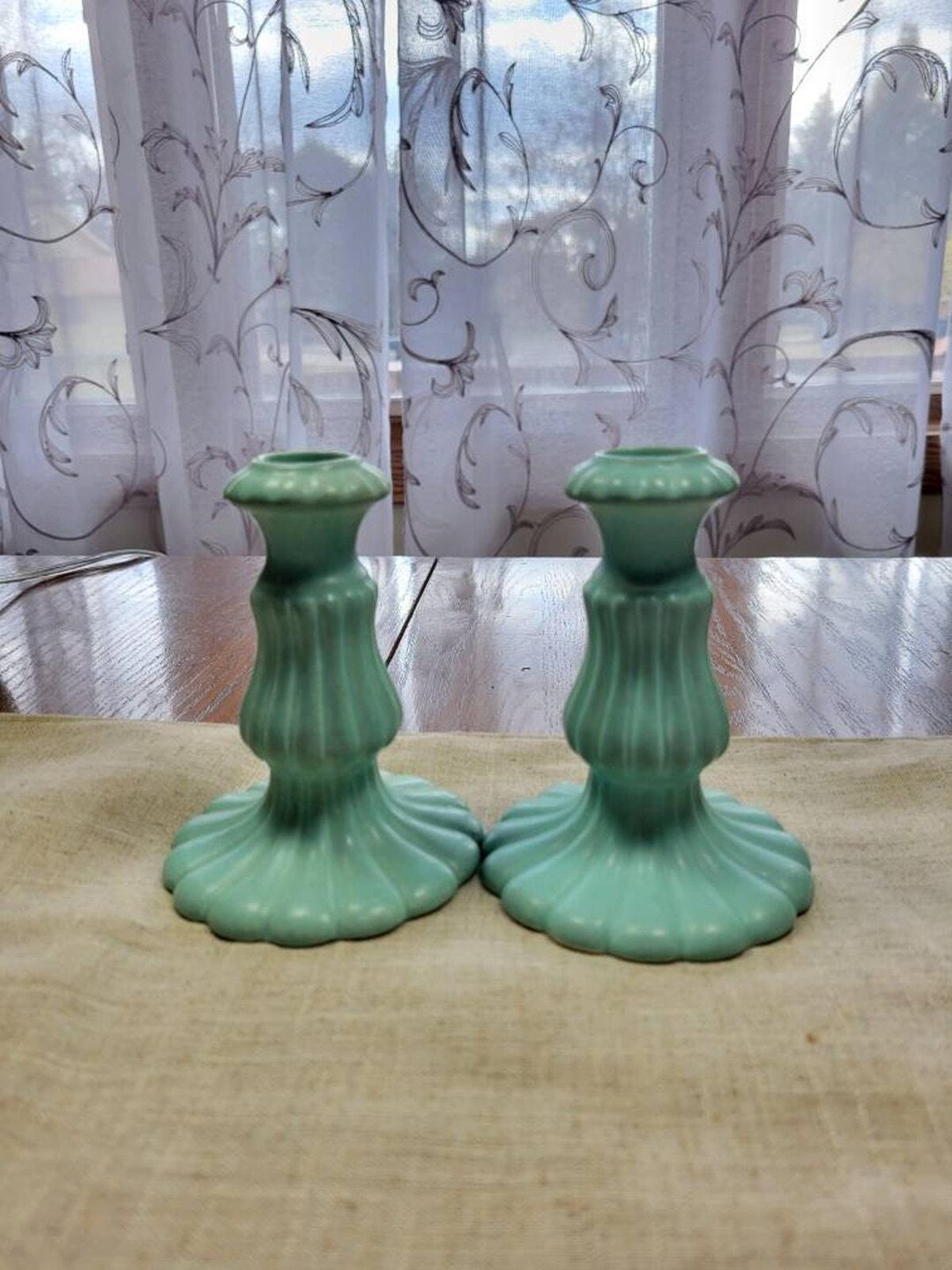 Vintage Rumrill Candle Holders, Red Wing 454, Art Deco Pottery - Etsy