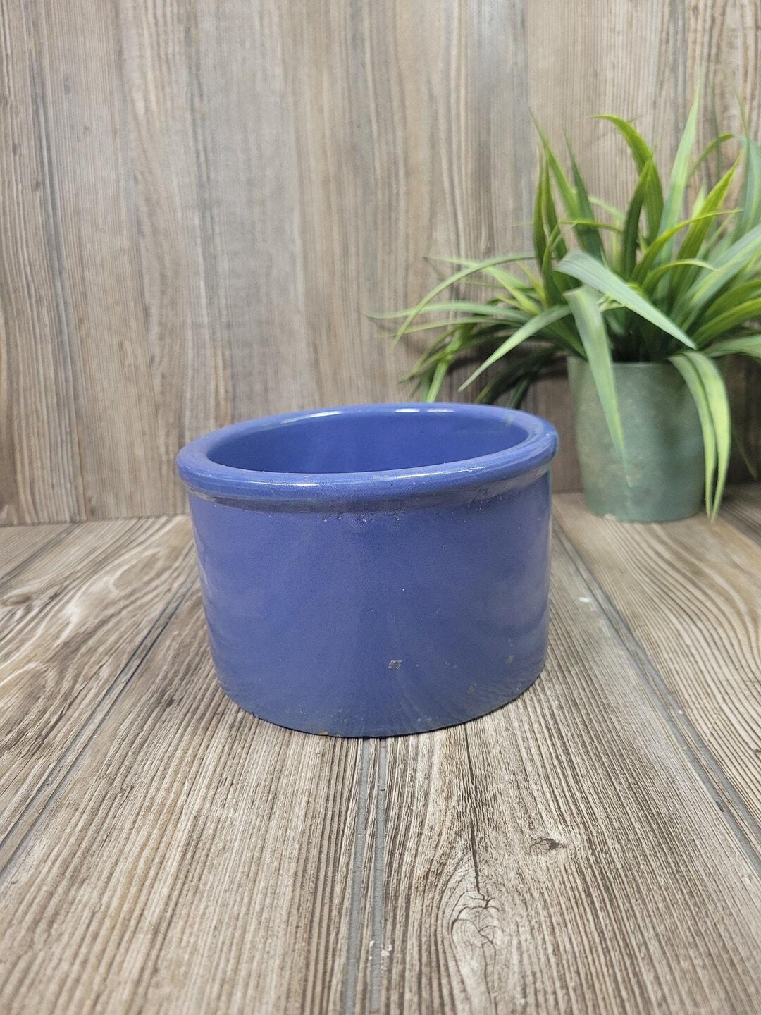 Vintage Butter Crock, Blue Stoneware 2 Lb, Country Kitchen, Farmhouse ...