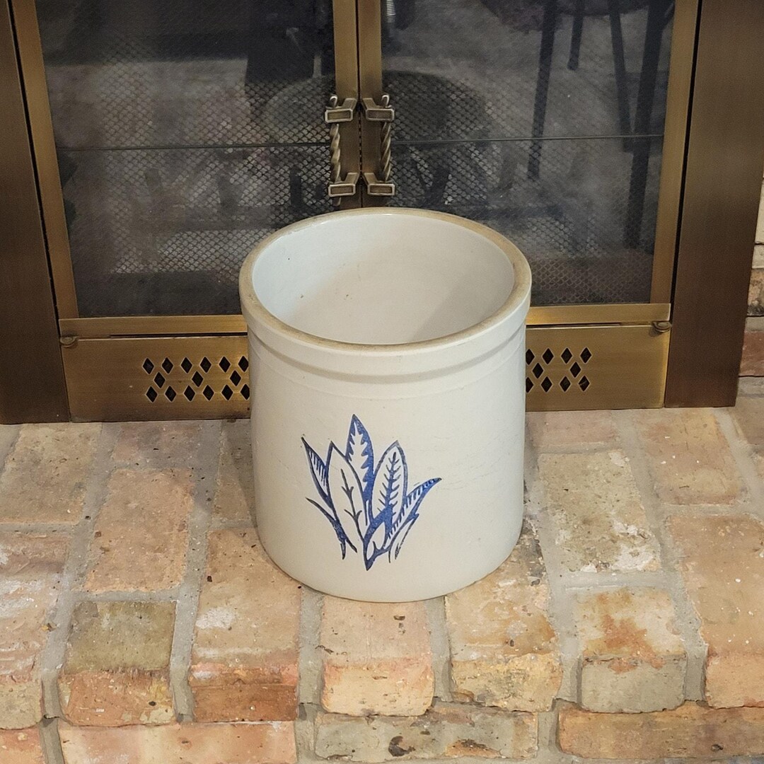Vintage 3 Gallon Western Crock Cobalt Leaf Design - Etsy