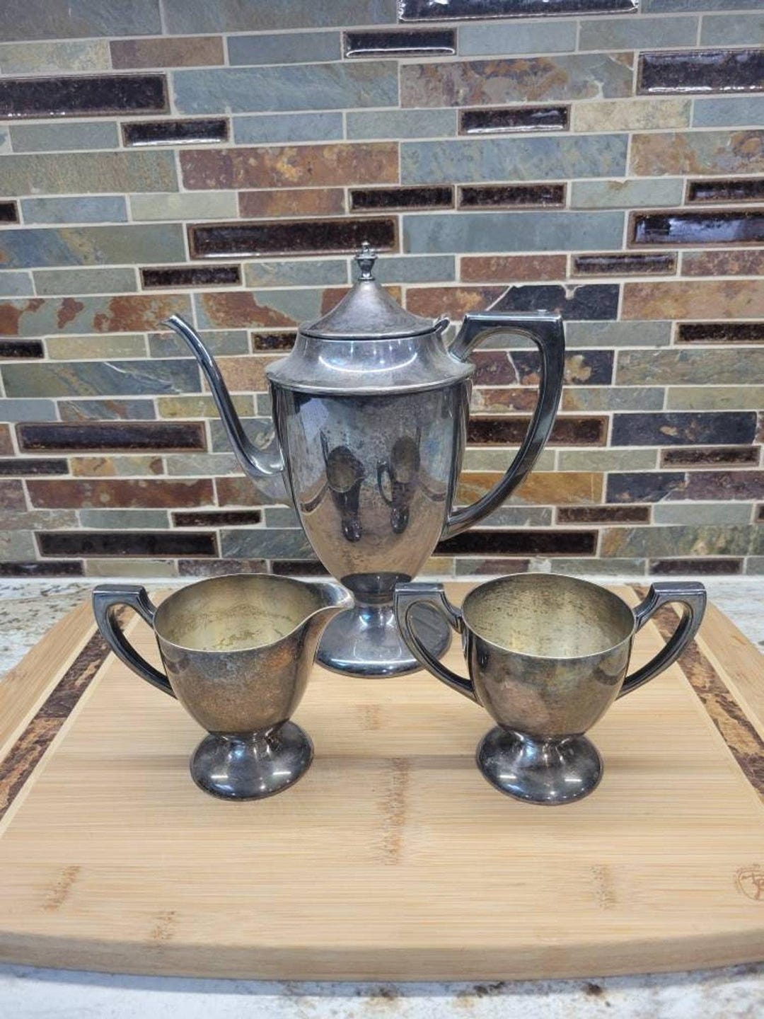 Vintage Coffee Service, Silver Plate, Server Pot, Sugar Creamer Set - Etsy