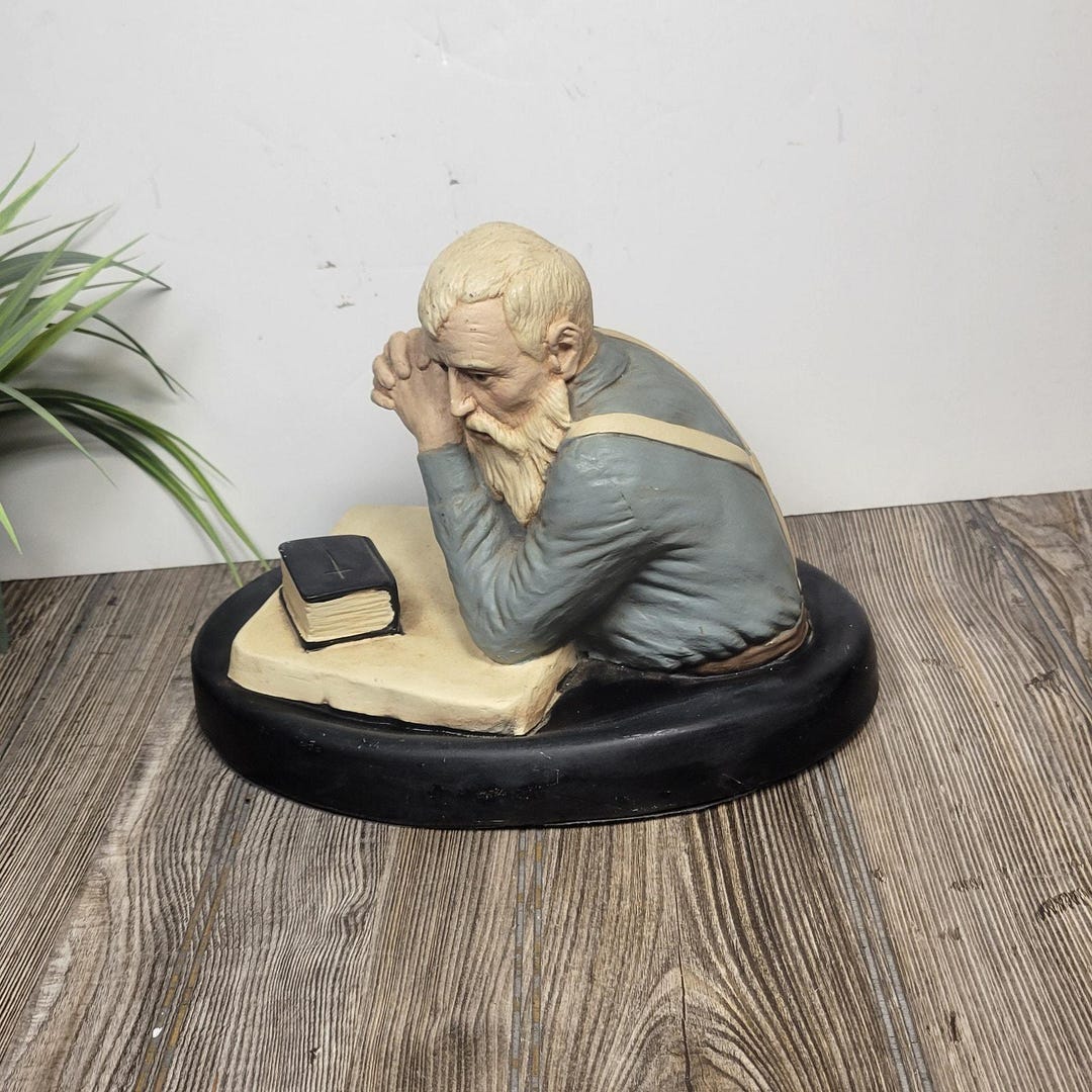 Vintage Old Man Praying Universal Statuary 918 Figurine 1989 - Etsy