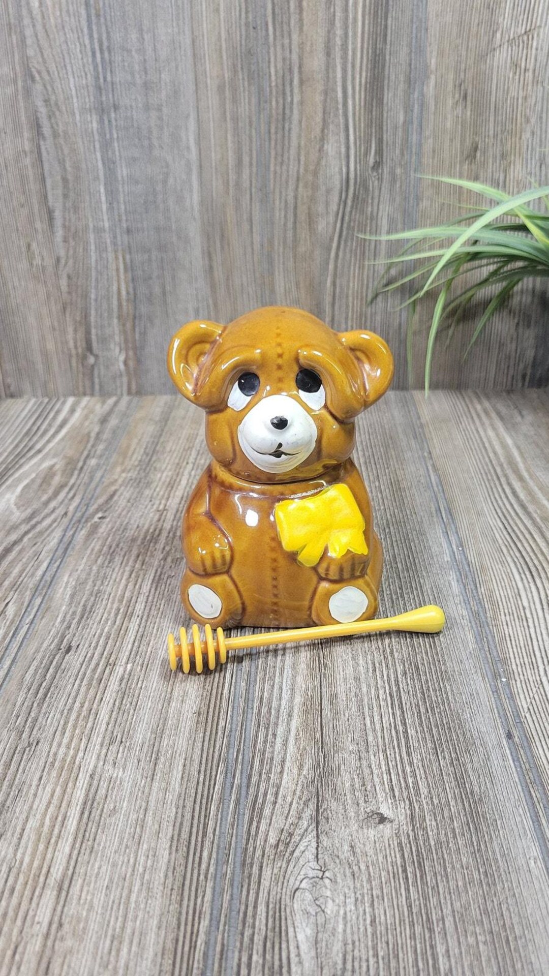 Vintage Honey Bear Jar Pot & Dipper, Houston Foods 1982 - Etsy