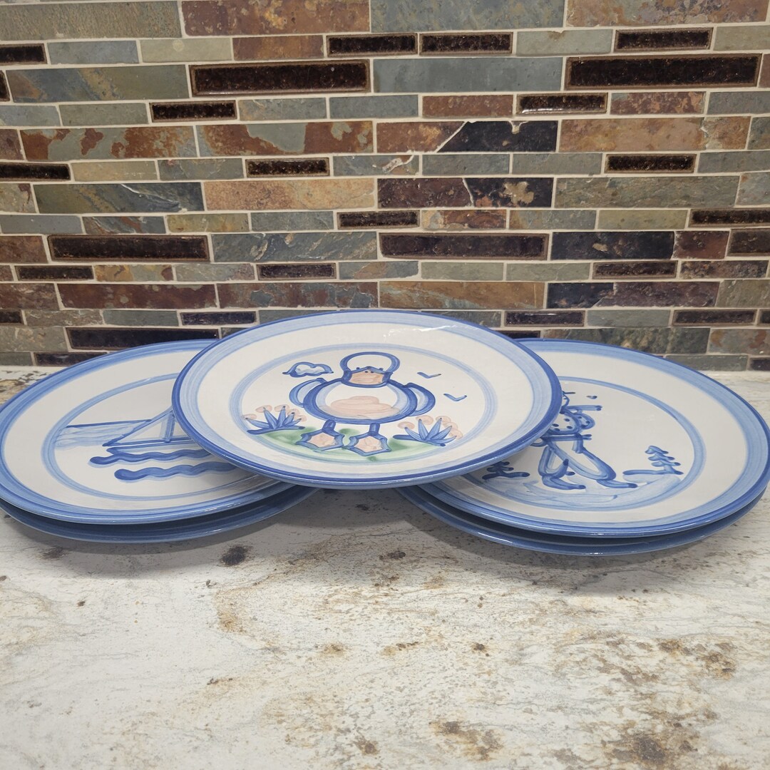 Vintage M.A. Hadley Dinner Plates Blue 11 Choice - Etsy