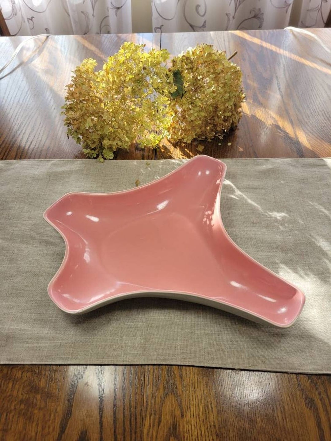 Vintage Red Wing B1435 Art Pottery, Abstract Centerpiece, Gray Pink Dish, - Etsy